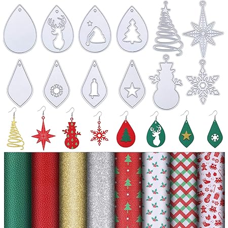 Amazon.com : NUO RUI 21 Pieces Earring Cutting Dies Metal Earring Die ...