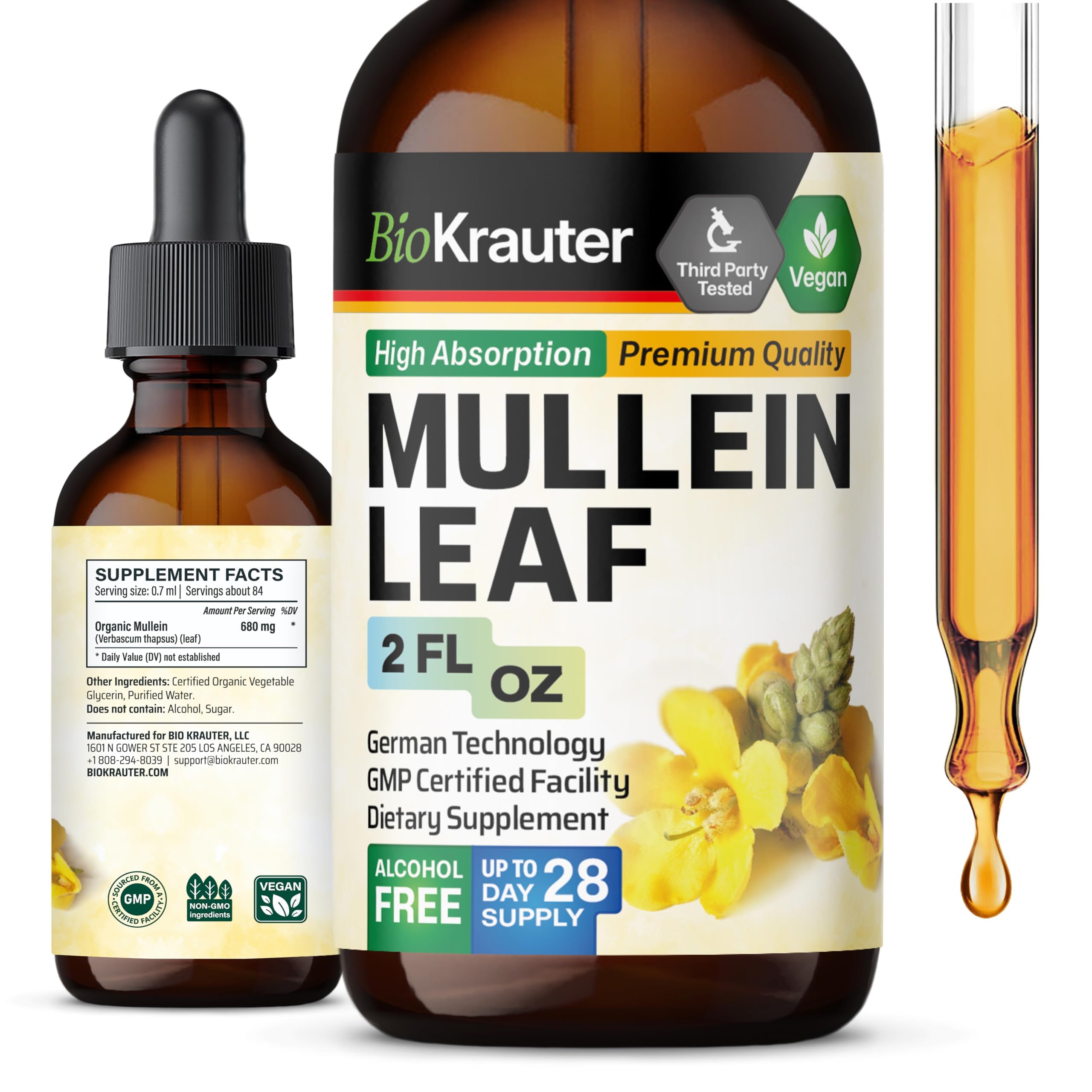 Snapklik.com : Mullein Drops For Lungs - Mullein Leaf Tincture - Lung ...
