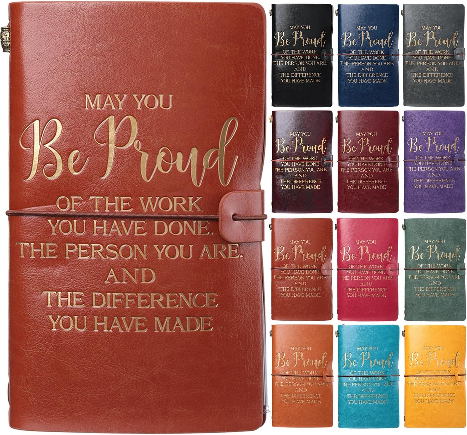 Amazon.com : 12 Pack Appreciation Gifts Leather Journals Thank You ...