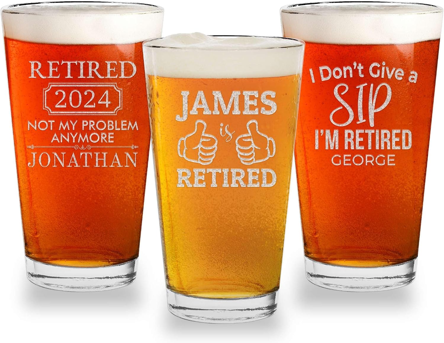 Amazon.com | Custom Personalized Happy Retirement Laser Engraved Beer ...