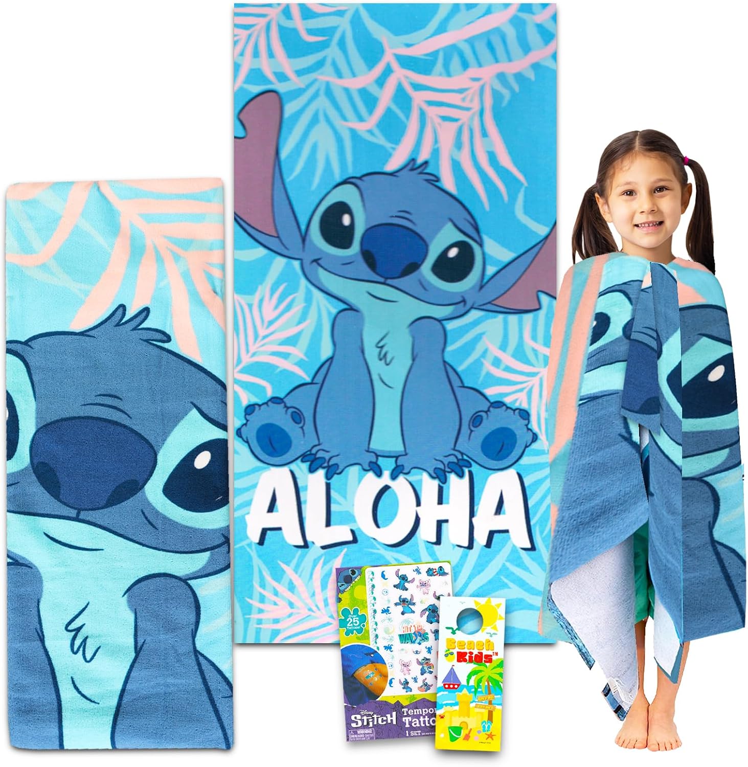 Amazon.com: Disney Lilo and Stitch Beach Towel Set - Bundle with 27" x ...