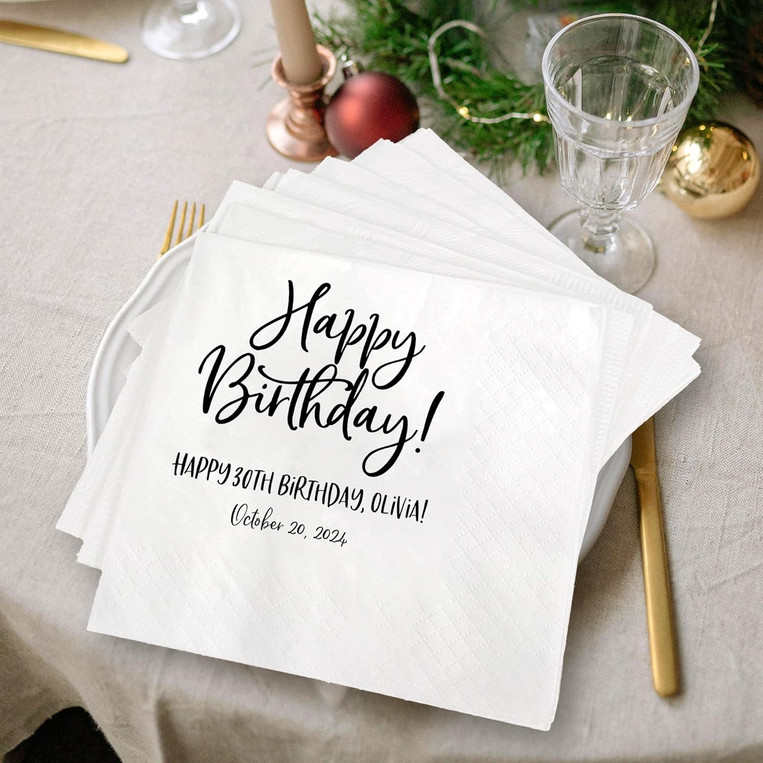 Amazon.com | LULLBABYMALL Personalized Birthday Napkins - Custom ...