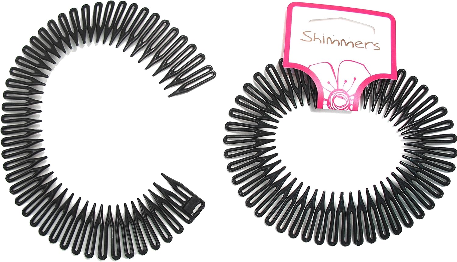 2pc Black Flexi Zig Zag Band Comb Grip : Amazon.co.uk: Beauty