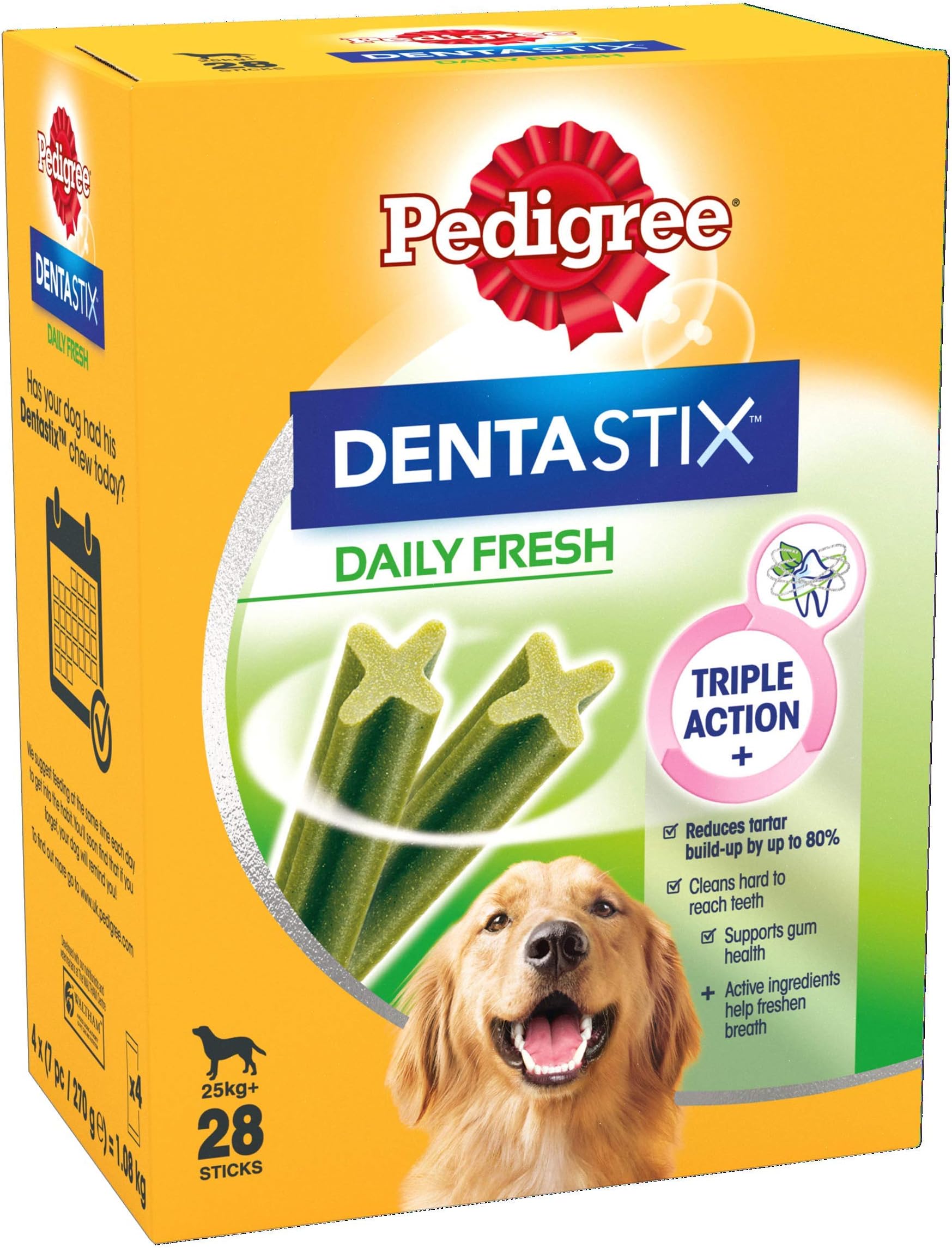 Pedigree DentaStix Dog Chews Large Dog (Pack of 4, Total 112 Sticks ...