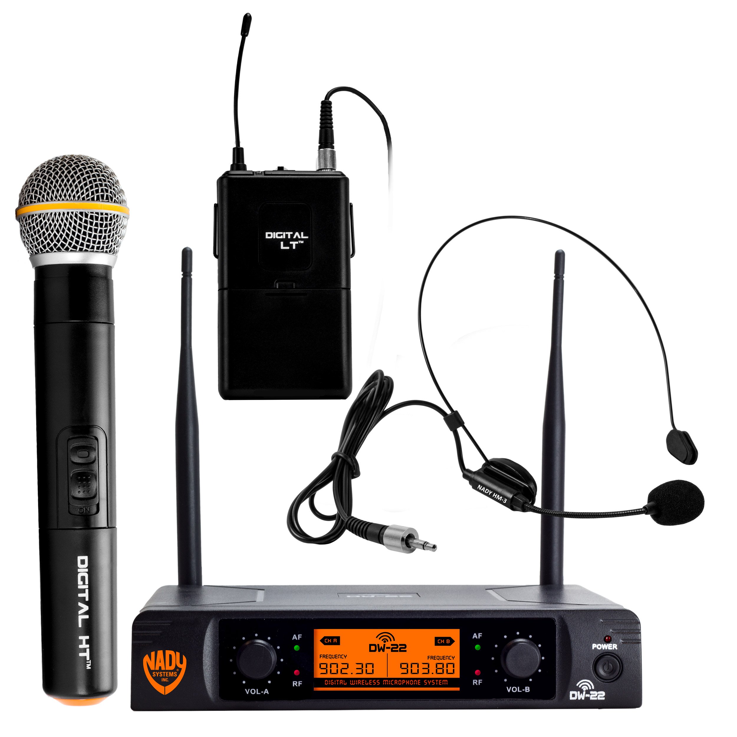 Buy Nady DW-22 Dual Digital Wireless Combo System with 1 Handheld ...