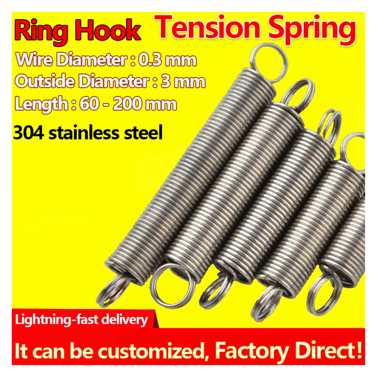 Bulk Springs For Sale Spring Steel Tension Spring – 3mm Wire Diameter ...