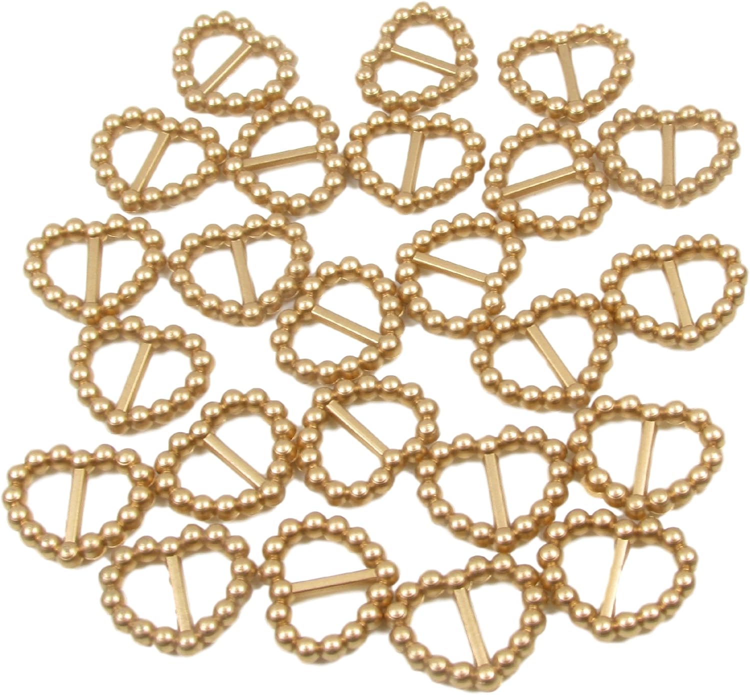 Amazon.com: Gold Pearlised Buckles Heart Shape Double Sided x Pack of ...