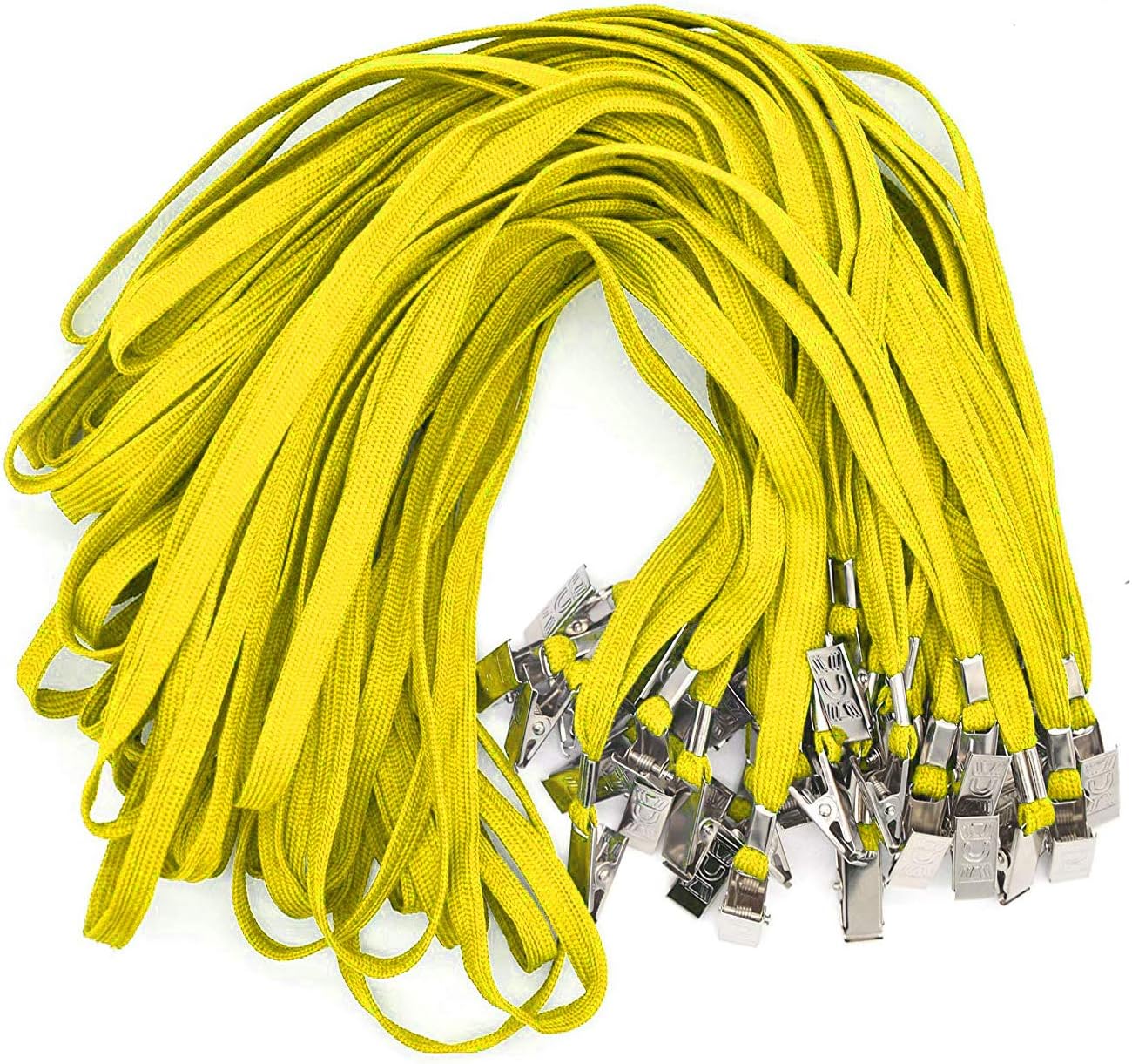 Bird Fiy Yellow Lanyards 100 Pack Bulk Badge Lanyards with Clip Neck ...