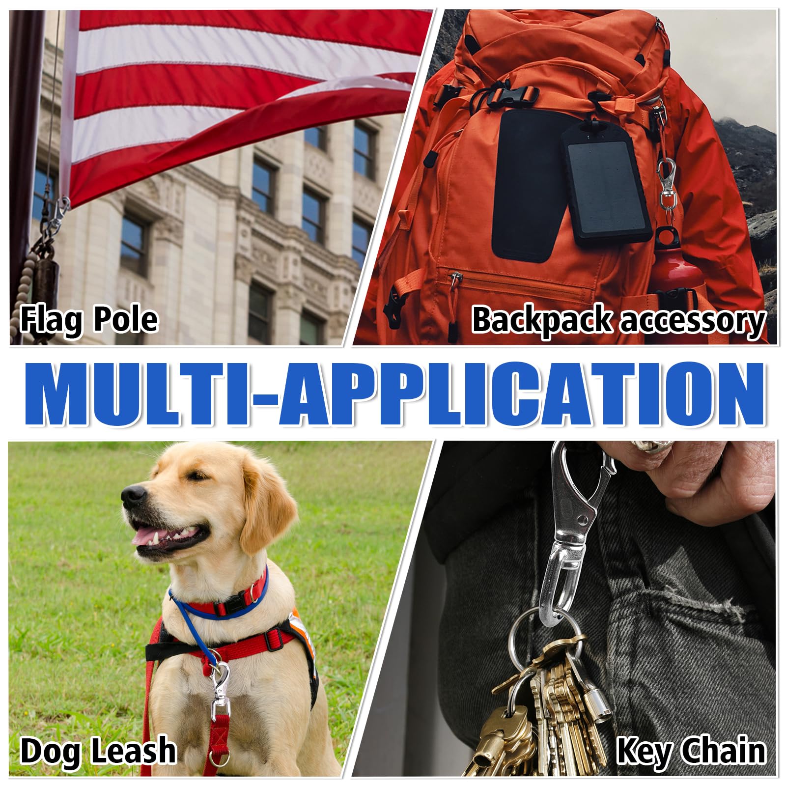 Snapklik.com : 304 Stainless Steel Swivel Snap Hooks, 4 Pack 4.6 Inch ...