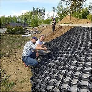 Amazon.co.jp: Gravel Protectors Parking Lawn Soil Mats Ground Geogrid ...