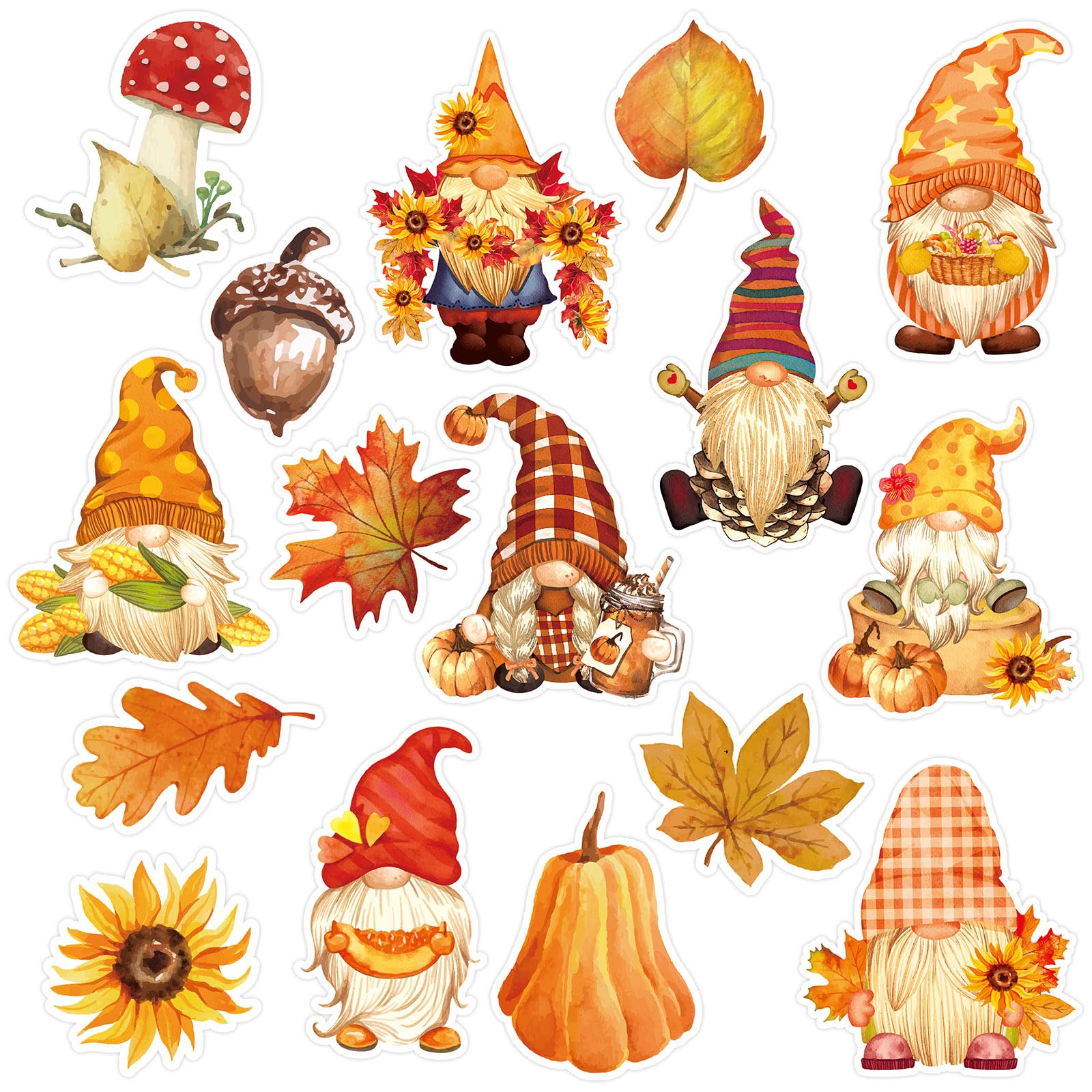 Amazon.com: Whaline 16Pcs Fall Gnome Refrigerator Magnets Autumn Fridge ...