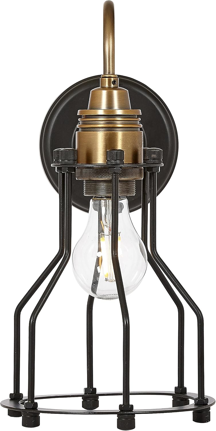 Hamilton Hills Vintage Wire Caged Wall Sconce Light | Exposed Rustic ...