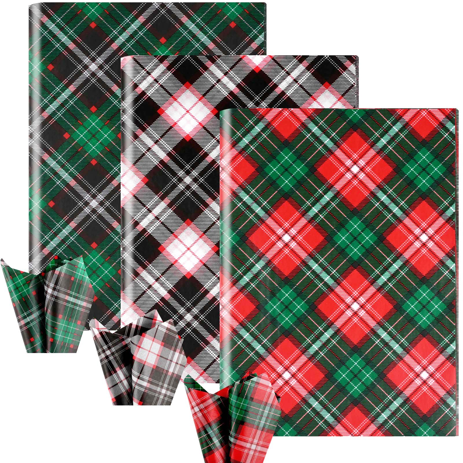 Red Black White Plaid Paper