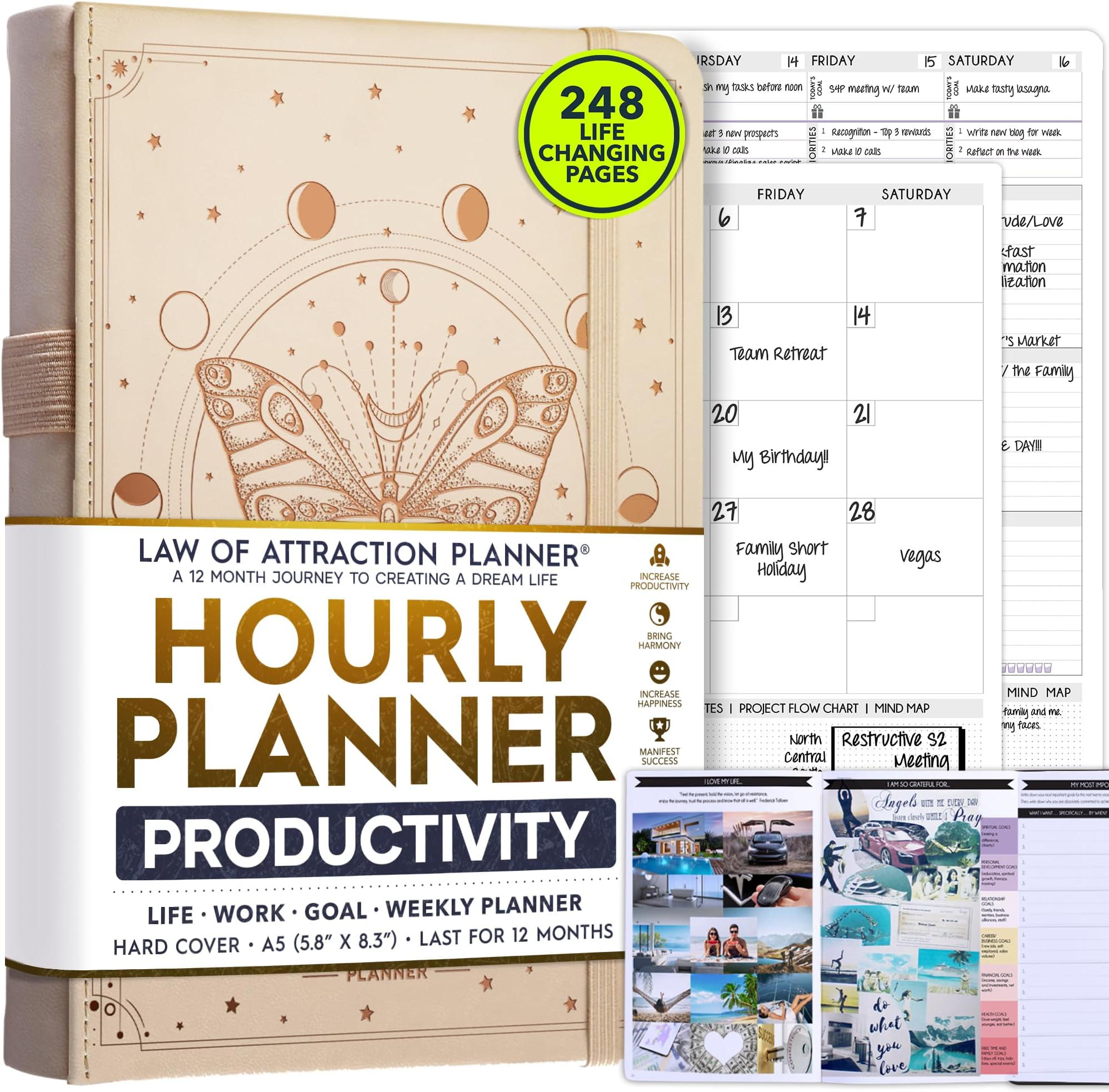 Life Planner - Undated Weekly & Monthly Planner | 12-Month Organizer ...