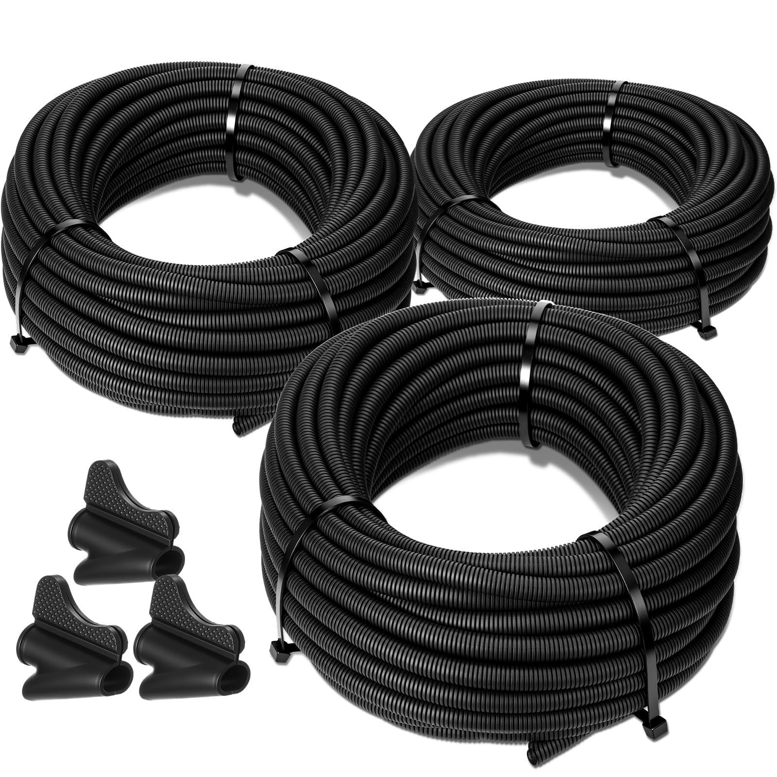 Snapklik.com : Sasylvia 1/4", 3/8", 1/2" X 20ft Split Wire Loom Tubing