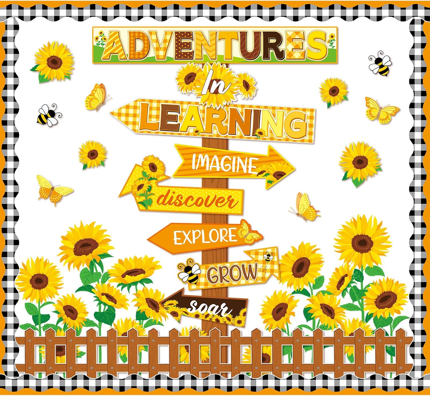 Amazon.com : Gilprop 60 Pcs Sunflower Bulletin Board Set Spring ...