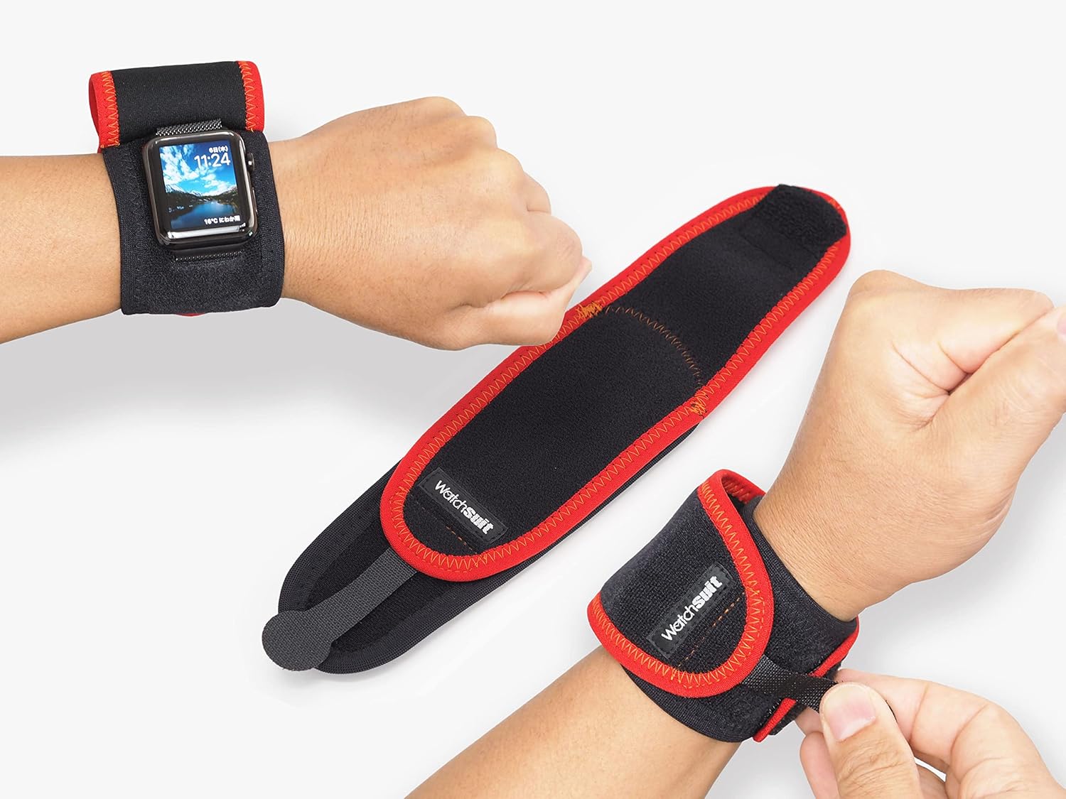 Amazon.com: Wrist Watch Protector Cover 《Watch Suit Black/red》A Cover ...