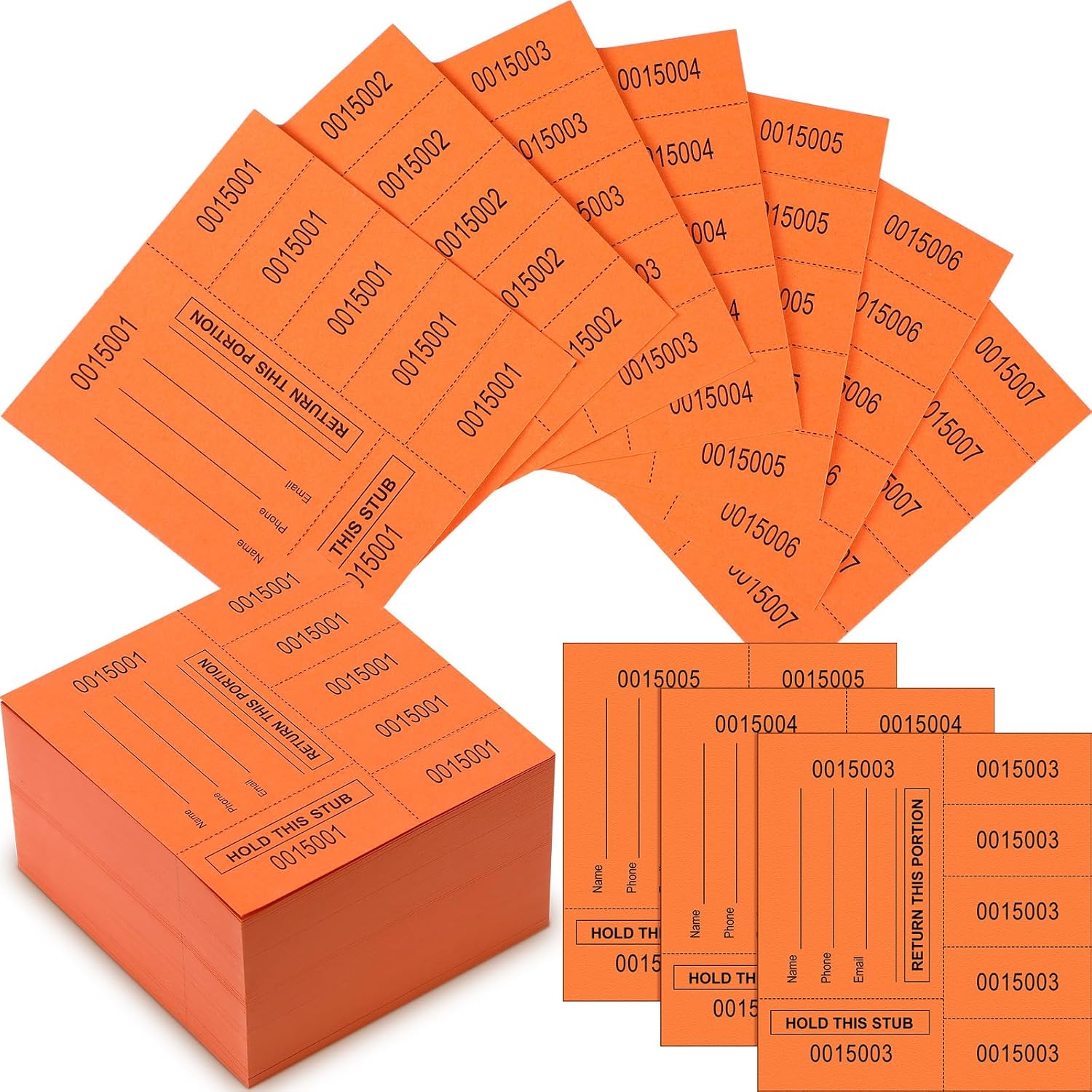 Amazon.com: Kosiz 300 Sheets Raffle Tickets Sheets Hold This Stub ...