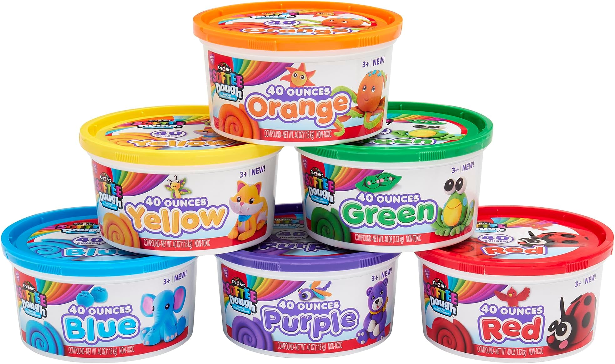 Amazon.com: Crayola Modeling Dough Bucket, 3 Lbs, Assorted Colors, 6 ...