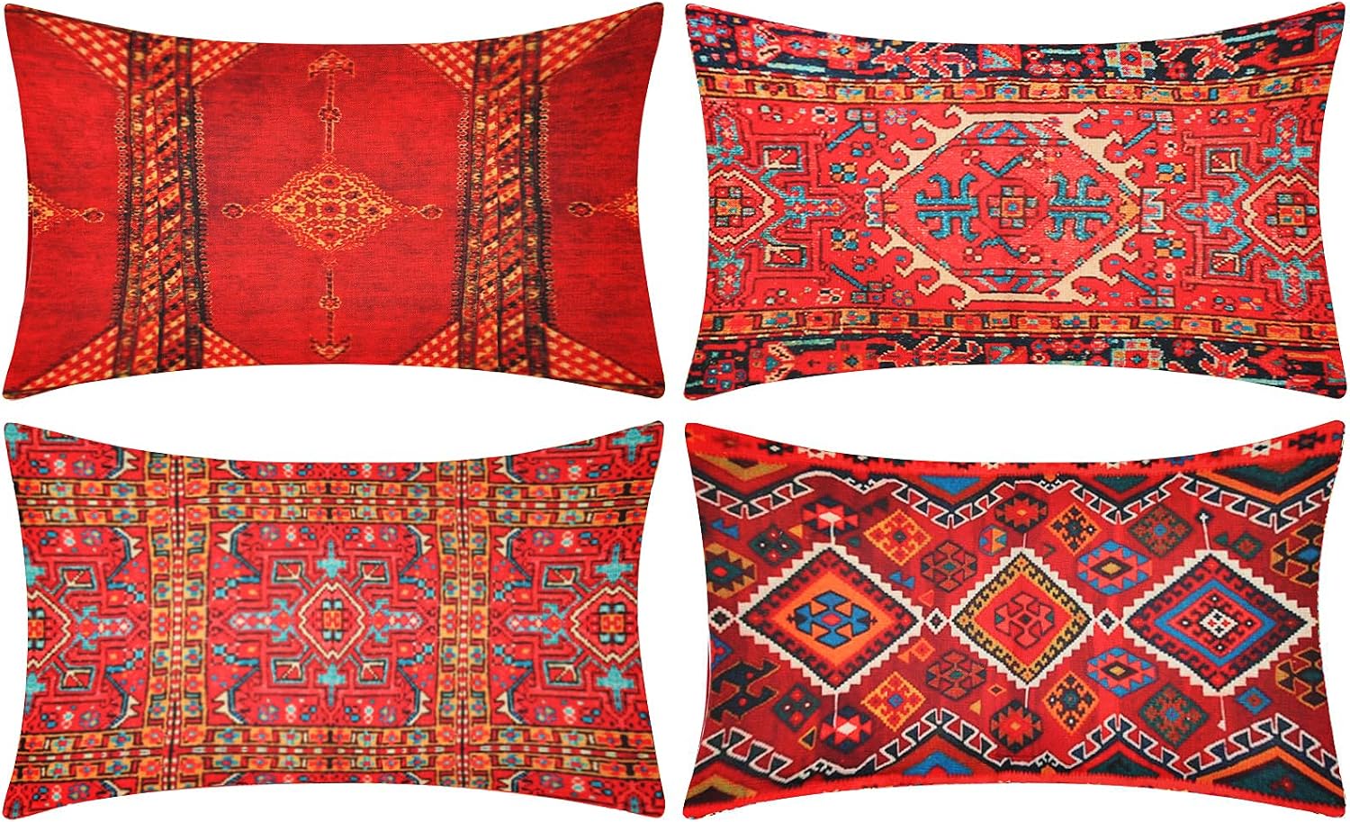 4 Pezzi Federa per Cuscino Tappeto Turco Motivo Decorazione ...