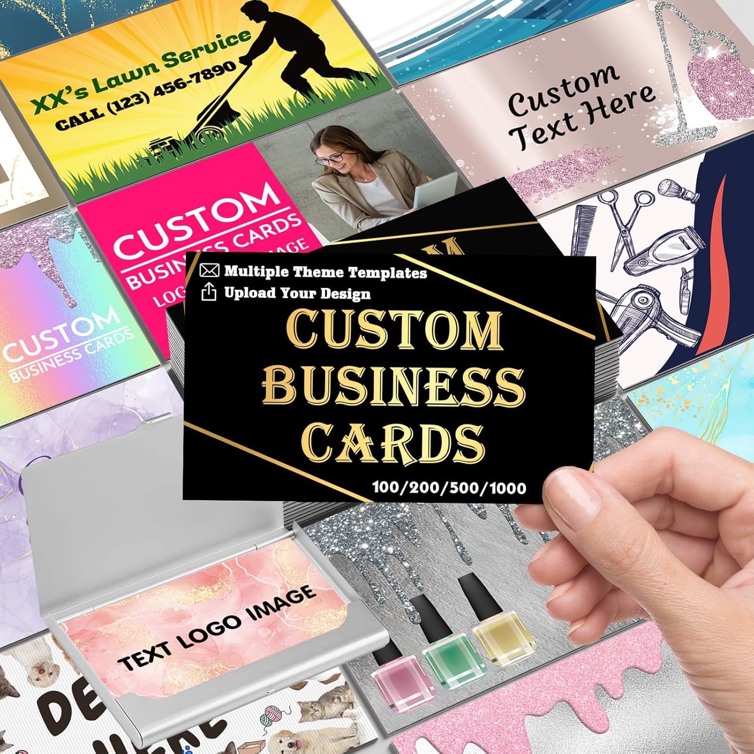 Amazon.com : Custom Business Cards Customized with Logo Photo Text ...