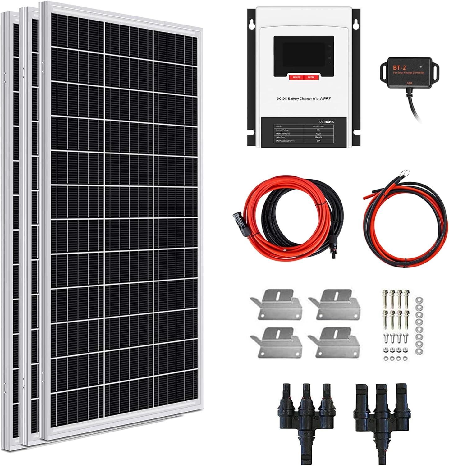 Amazon.com : ExpertPower 300W 12V Solar Panel Kit | 300W Mono Rigid ...