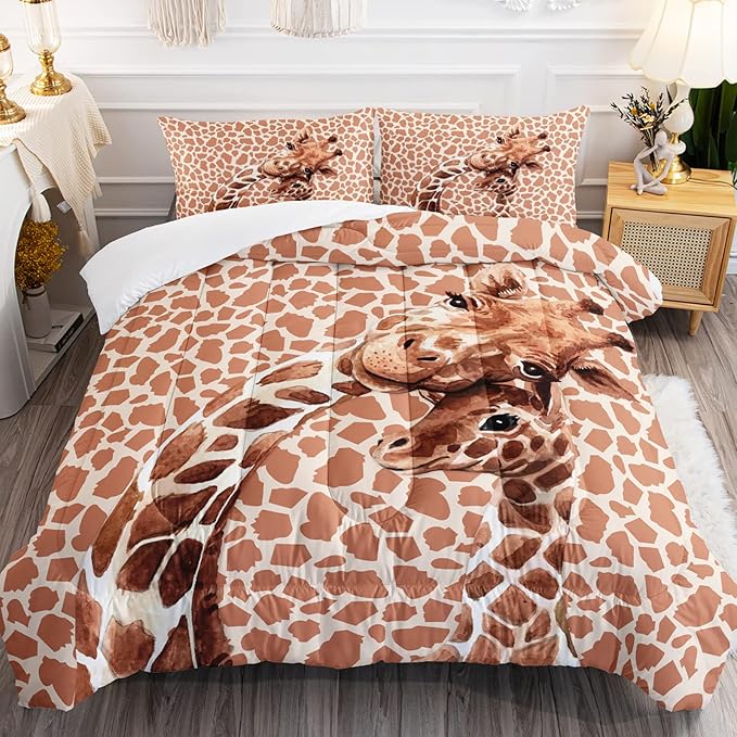 Amazon.com: BailiPromise Giraffe Comforter Set Queen Size Kids Animal ...