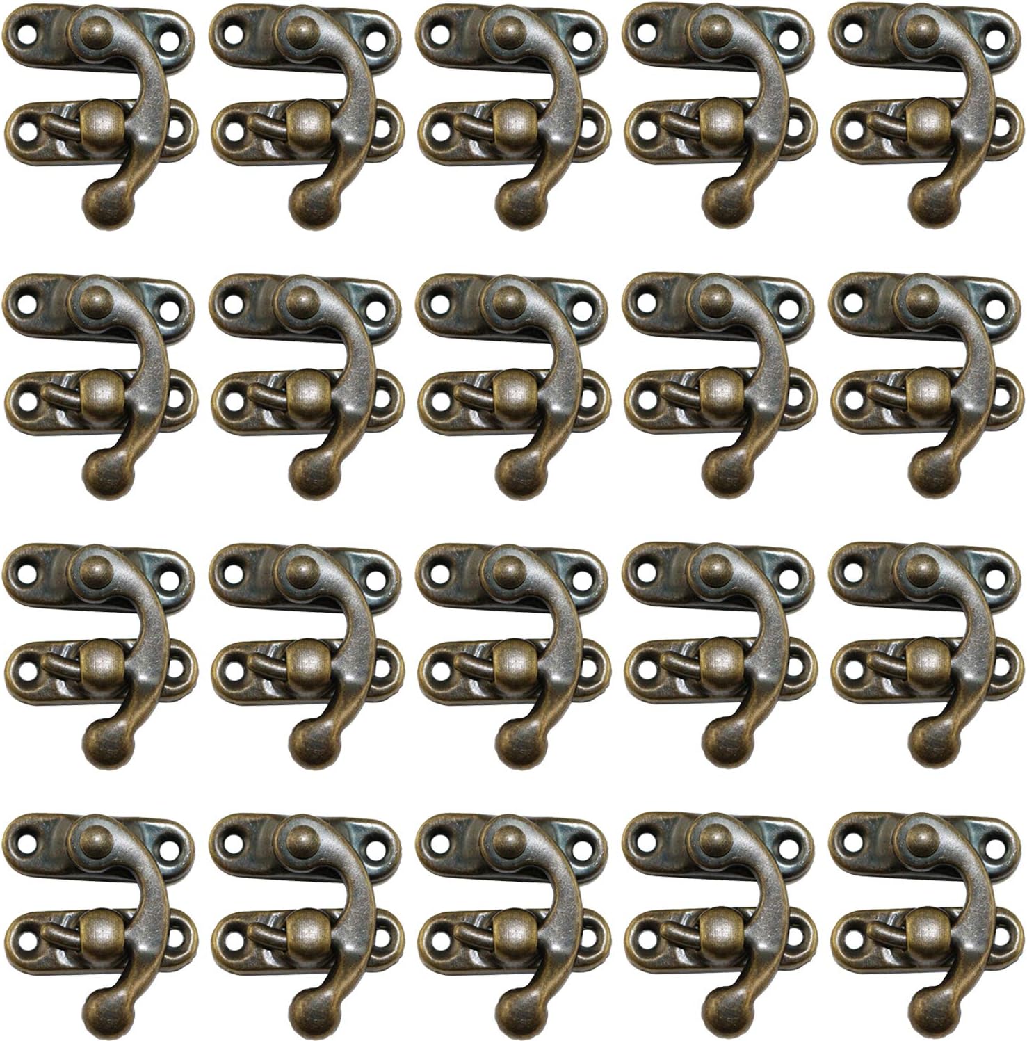 Dasunny 20 Sets Right Swing Arm Tiny Hook Latch for Wood Box, 1 x 1 ...