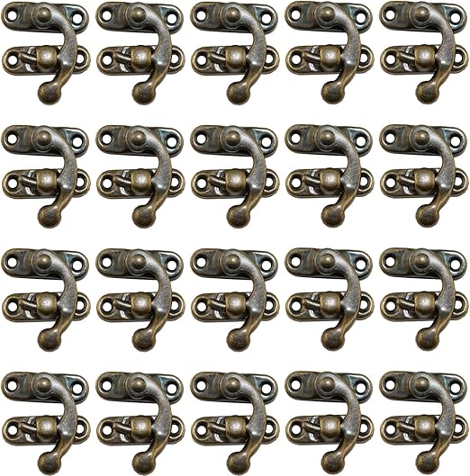 Dasunny 20 Sets Right Swing Arm Tiny Hook Latch for Wood Box, 1 x 1 ...