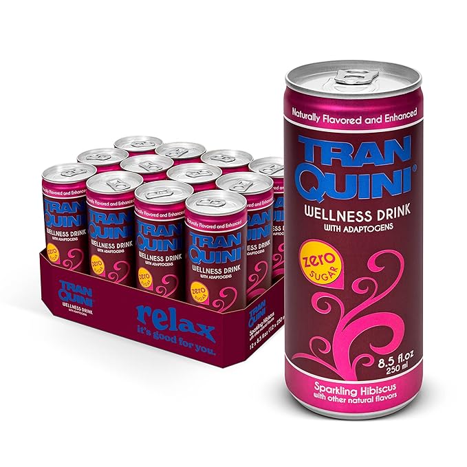 Amazon.com: Tranquini Adaptogen Drink, Calming Sparkling Water, Gluten ...