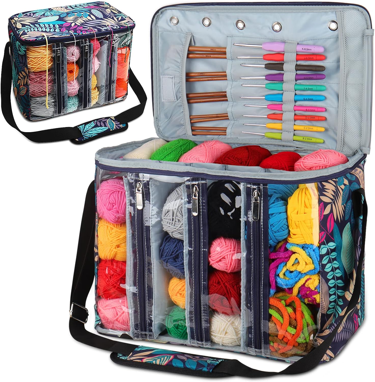 Amazon.com: Coopay Large Knitting Bag Crochet Bag, Single Shoulder Yarn ...