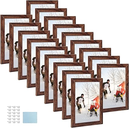 Amazon.com - PHAREGE 5x7 Picture Frame Bulk Distressed Brown, Set of 18 ...