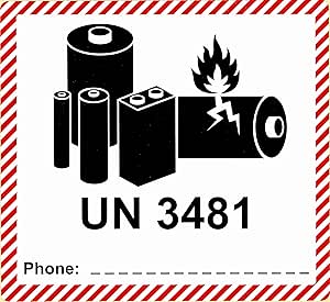 BT-Label 250 Dangerous Goods Labels UN 3481, 120 x 110 mm, Print ...