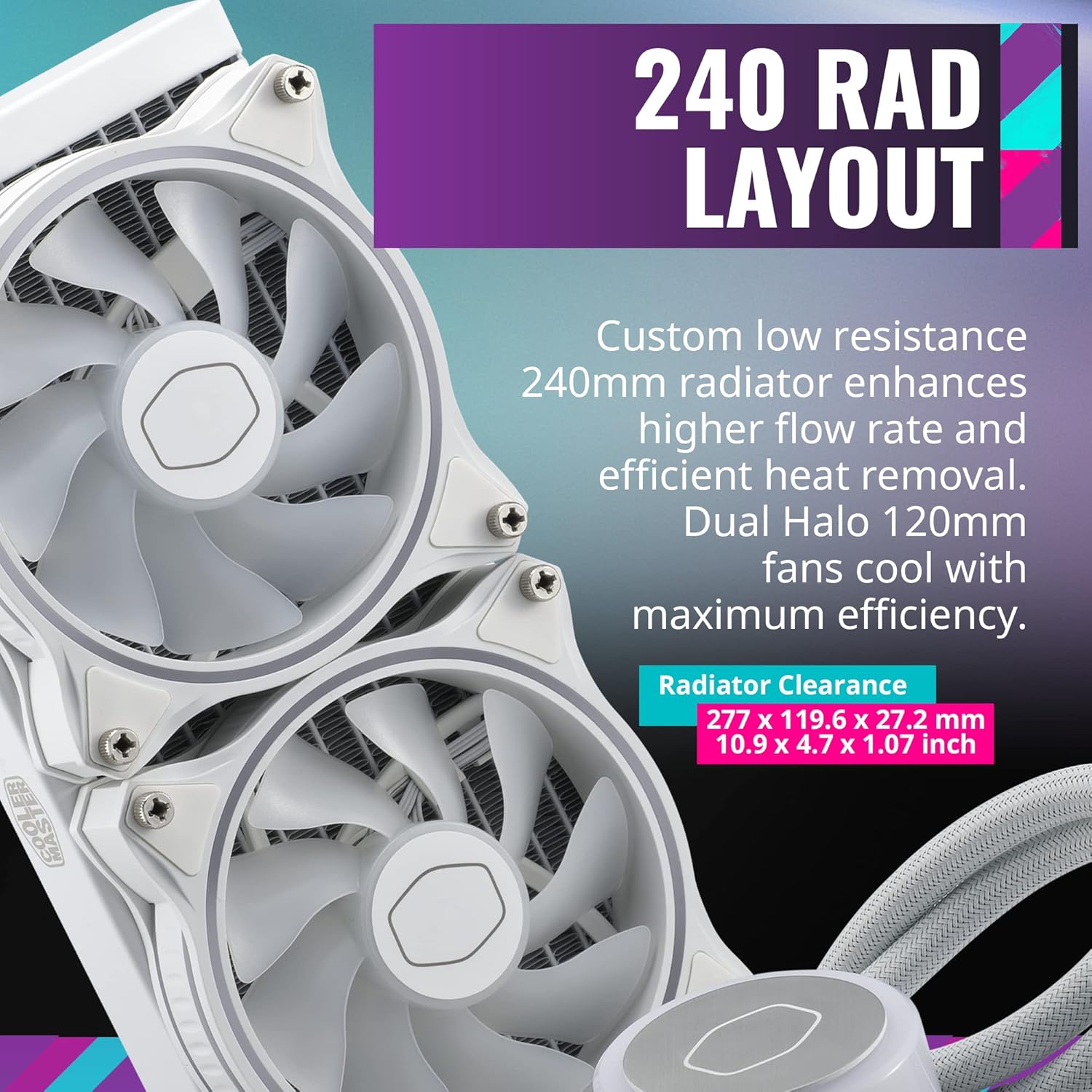 Cooler Master MasterLiquid ML240 Illusion White Close-Loop AIO ...