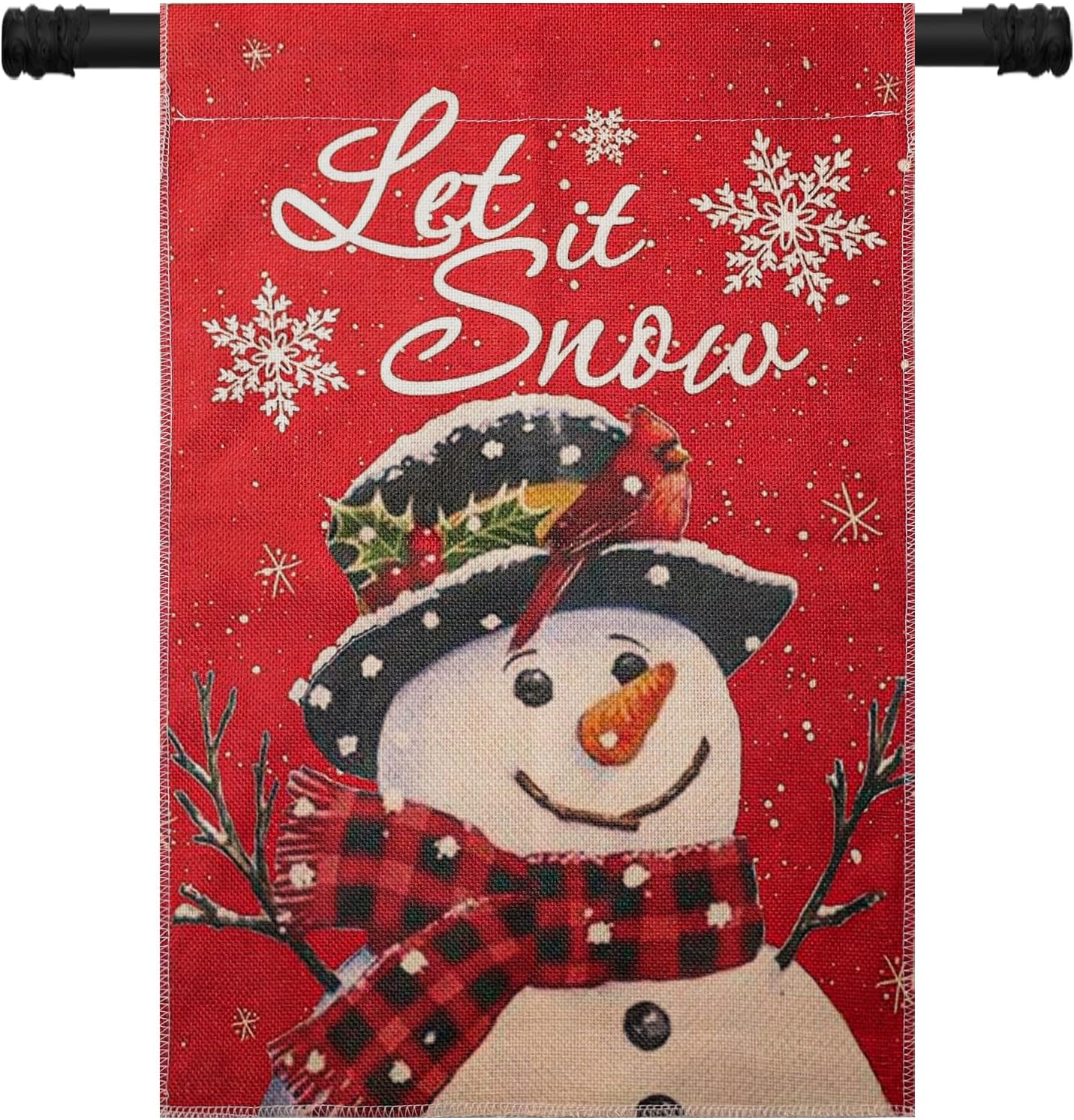 Amazon.com : Christmas Garden Flag Let It Snow Snowman Cardinal and ...