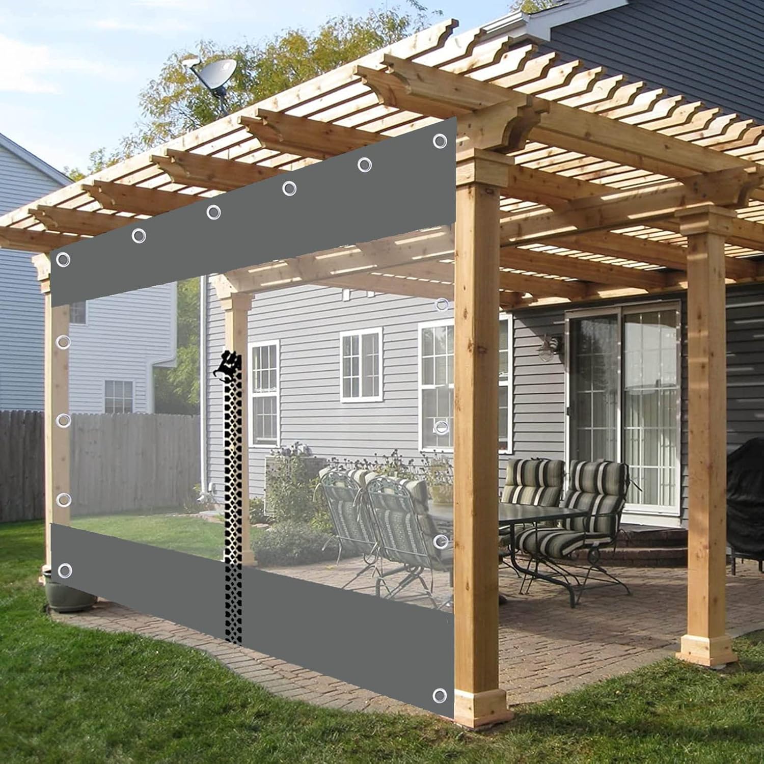 Amazon.com: Outdoor Clear Tarp Curtains,0.5mm Pvc Waterproof Tarpaulin ...