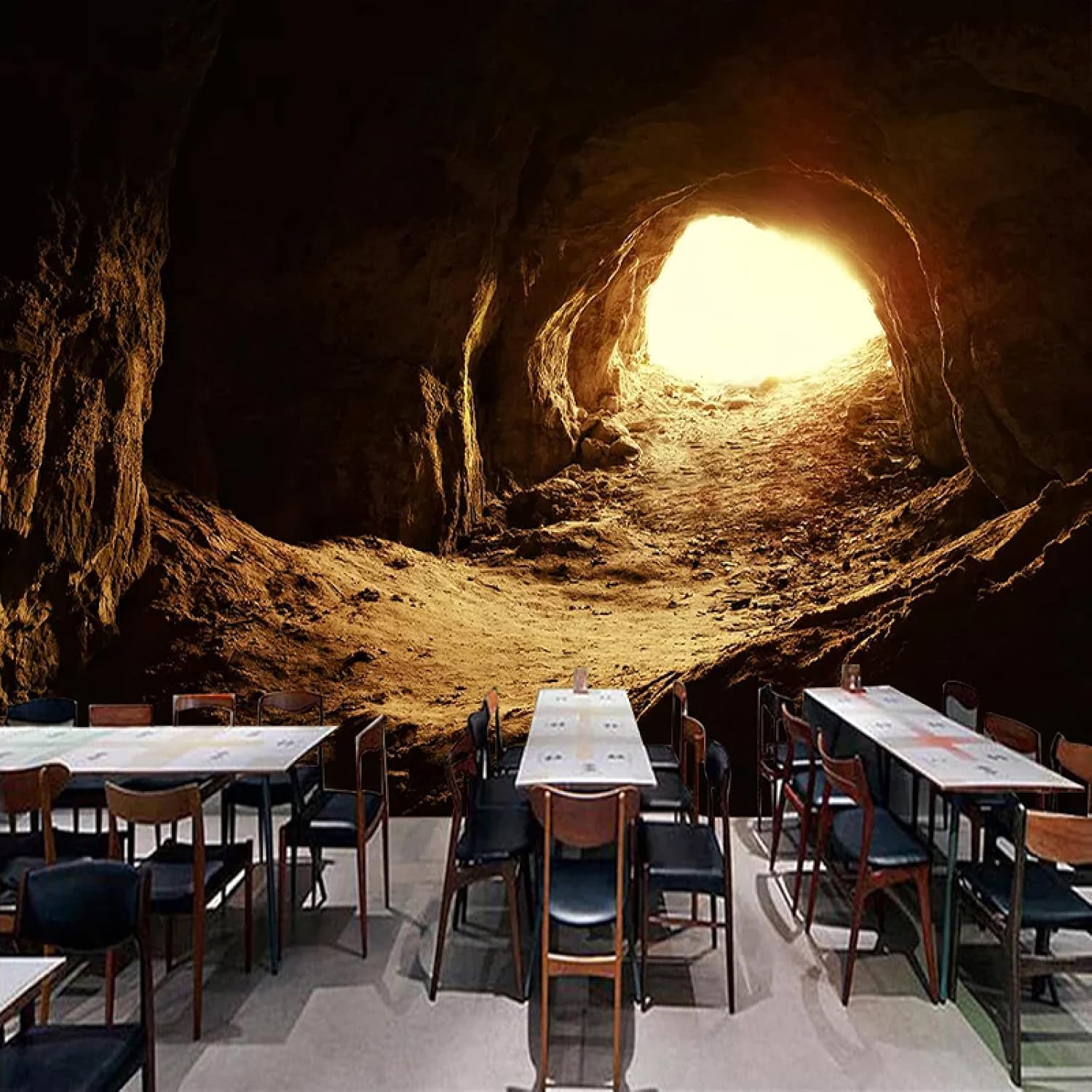 Amazon.com: Cliff Cave 3D Wallpaper, Natural Scenery Murals, Peel and ...