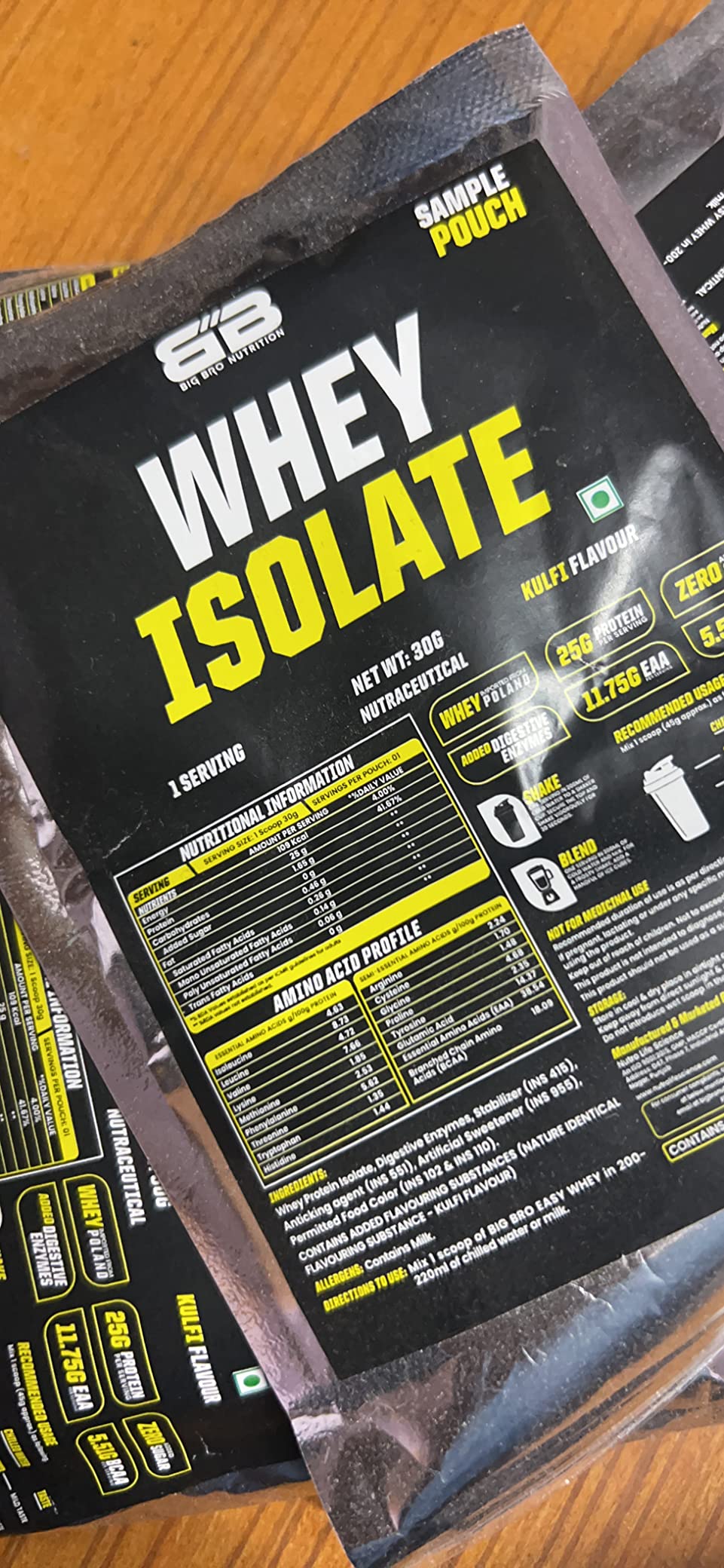 Big Bro Nutrition Whey Isolate Protein - Sample Pouch | Pure Whey ...