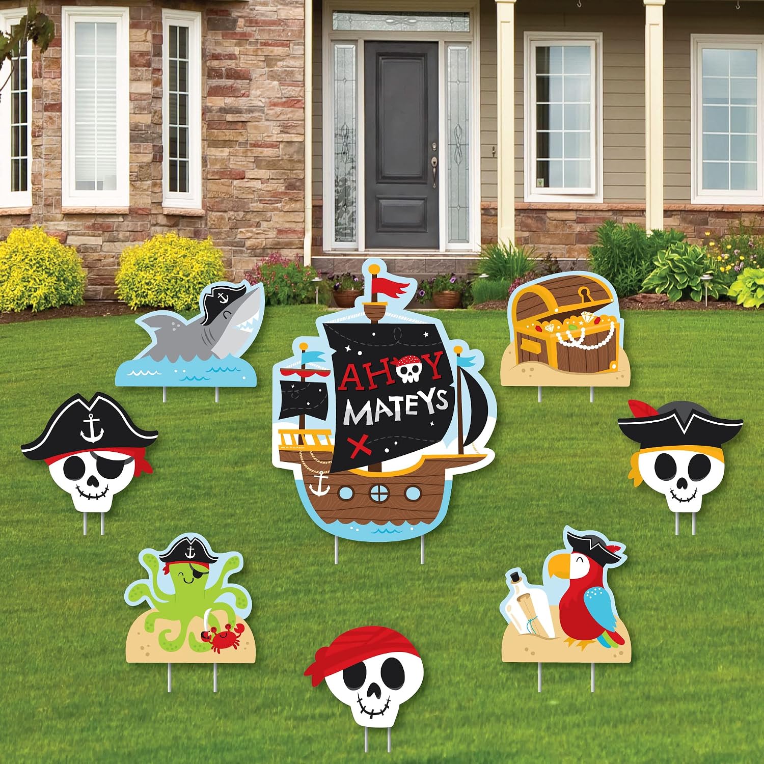 Amazon.com : Big Dot of Happiness Pirate Ship Adventures - Yard Sign ...