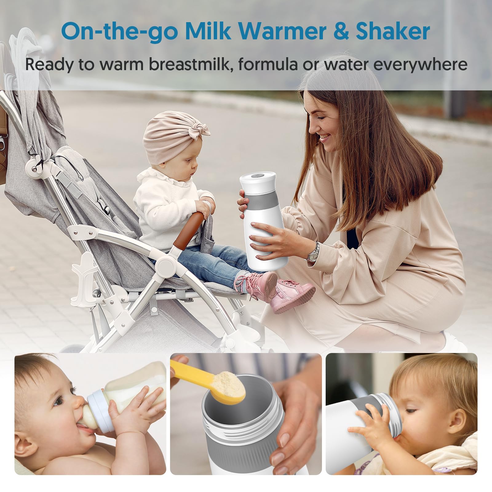 Snapklik.com : Portable Milk Warmer & Mixer, Cordless Travel Warmer For ...