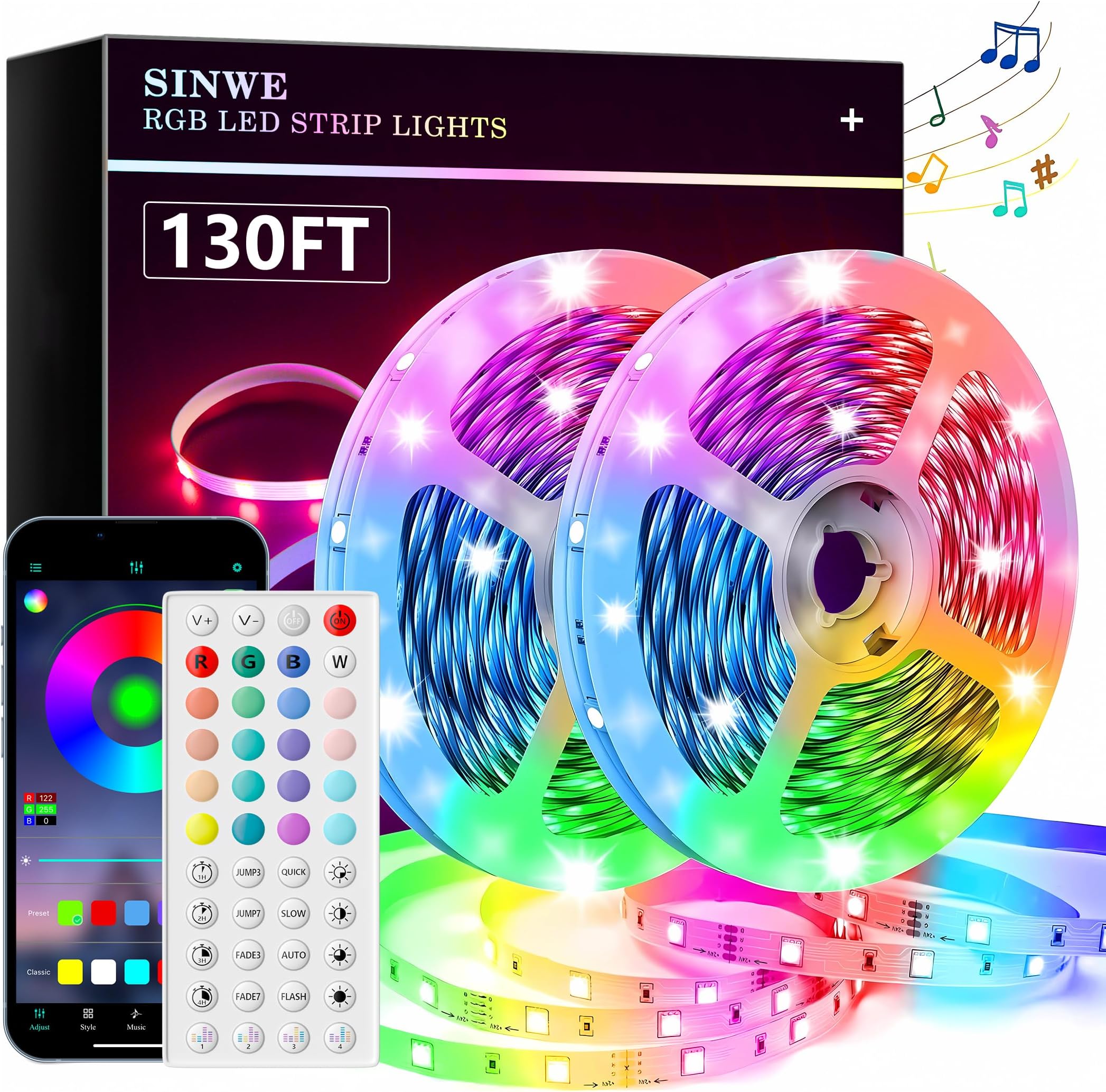 Striscia Led, Luci Led camera da letto 10 Metri, Led Striscia con 40 ...