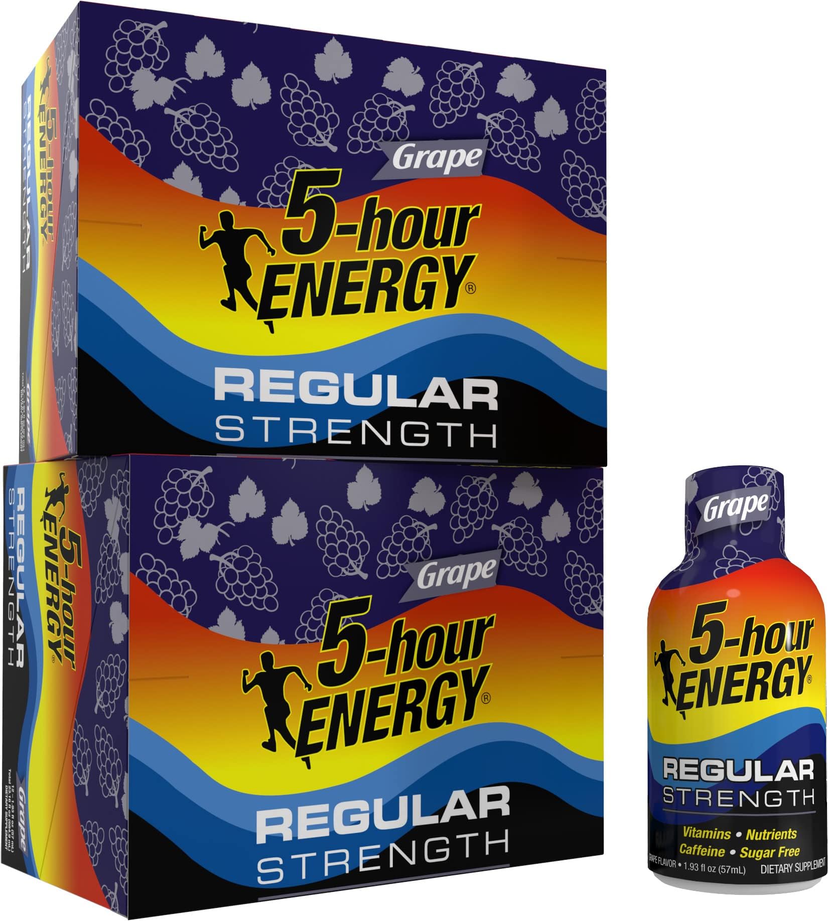 Amazon.com : 5-hour ENERGY Shot, Regular Strength Grape, 1.93 Ounce, 24 ...