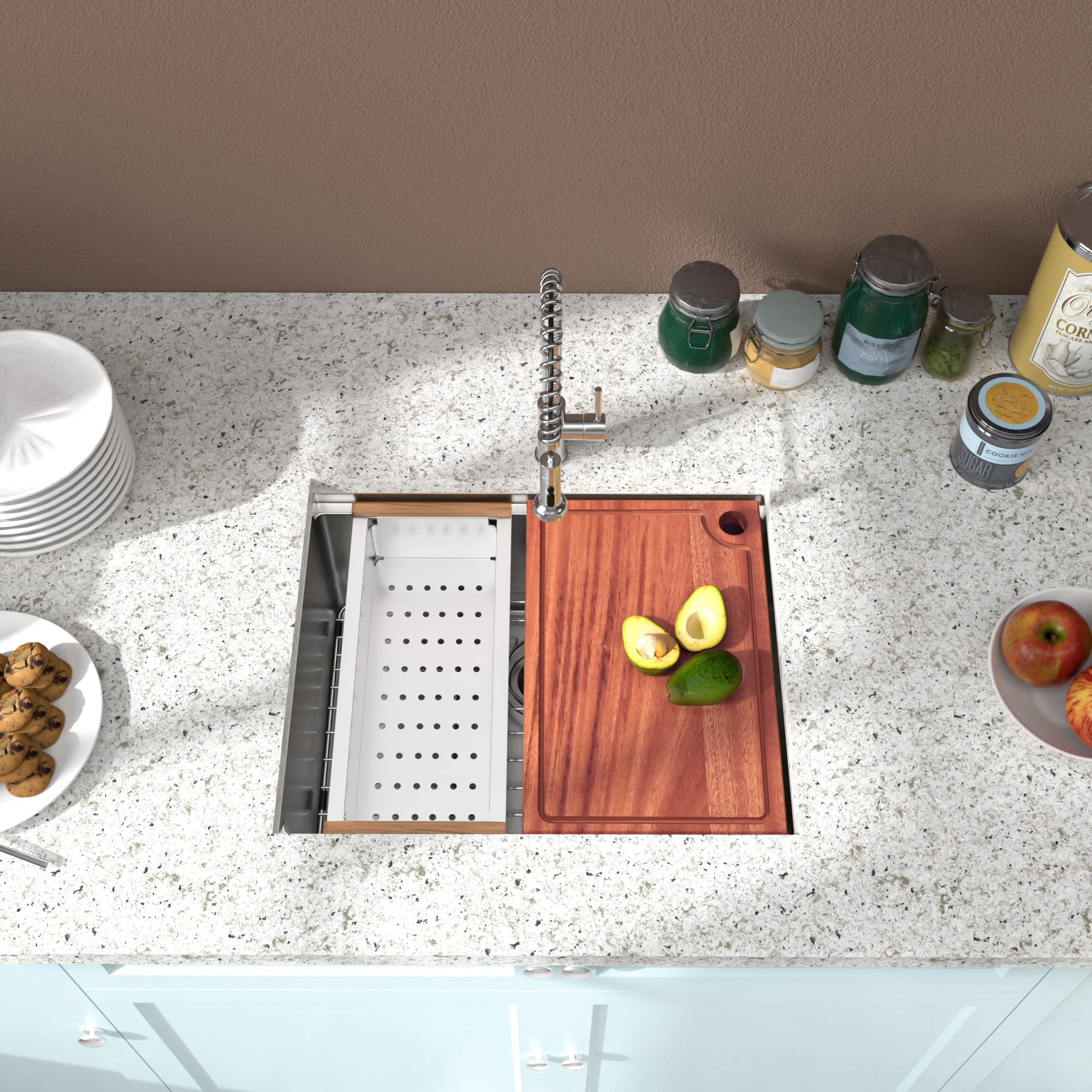 23 Bar Sink Undermount - Donsdey 23Ã—19 Undermount Kitchen Sink Ledge Workstation 16 Gauge ...