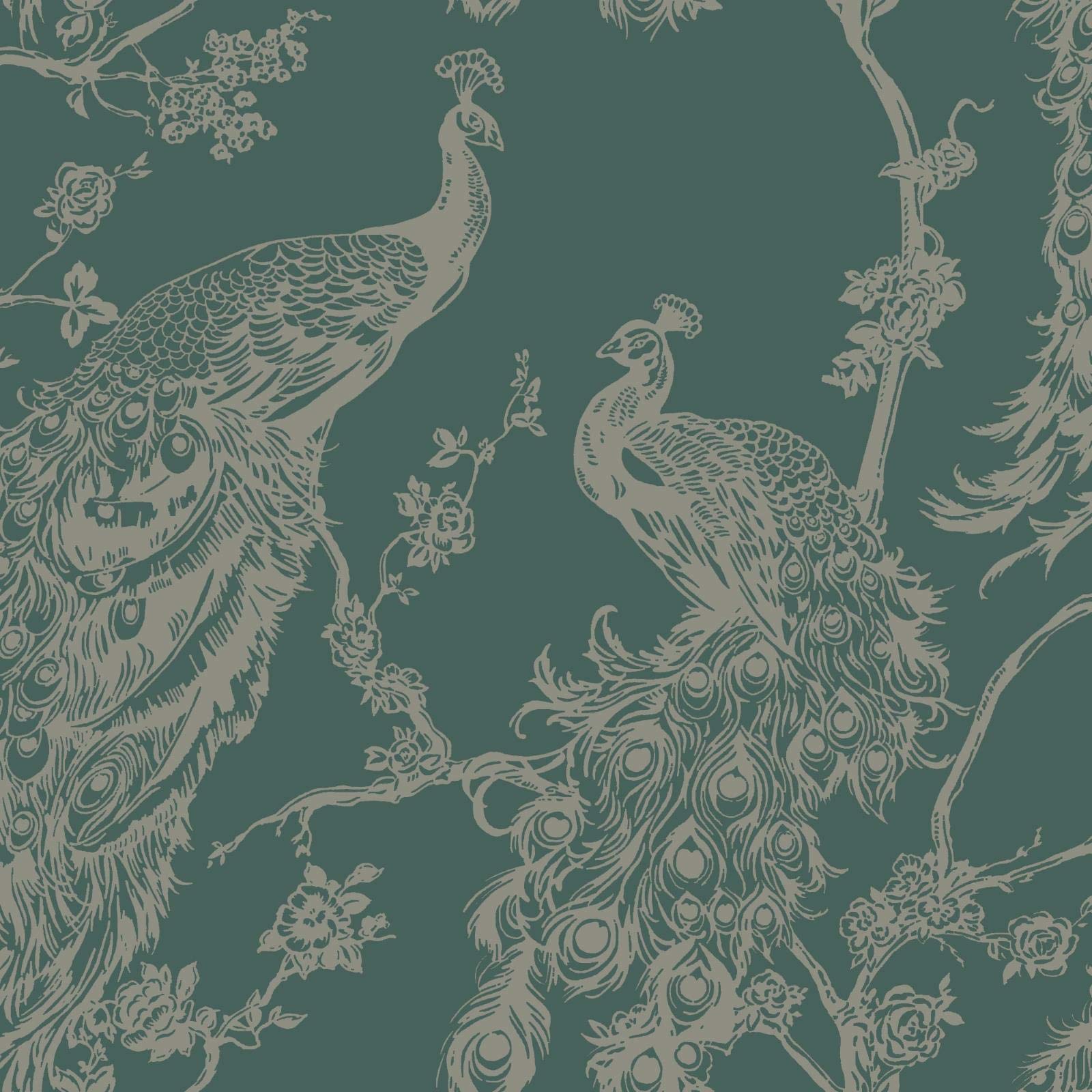 Peacock Trails Wallpaper Exotic Peacock Wallpaper Rasch Portfolio Navy