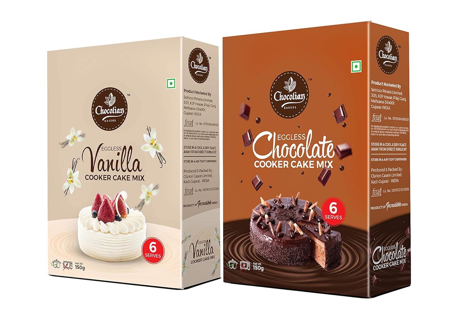 Chocolian Bakers Eggless Chocolate Cooker Cake Mix and Vanilla Cooker ...