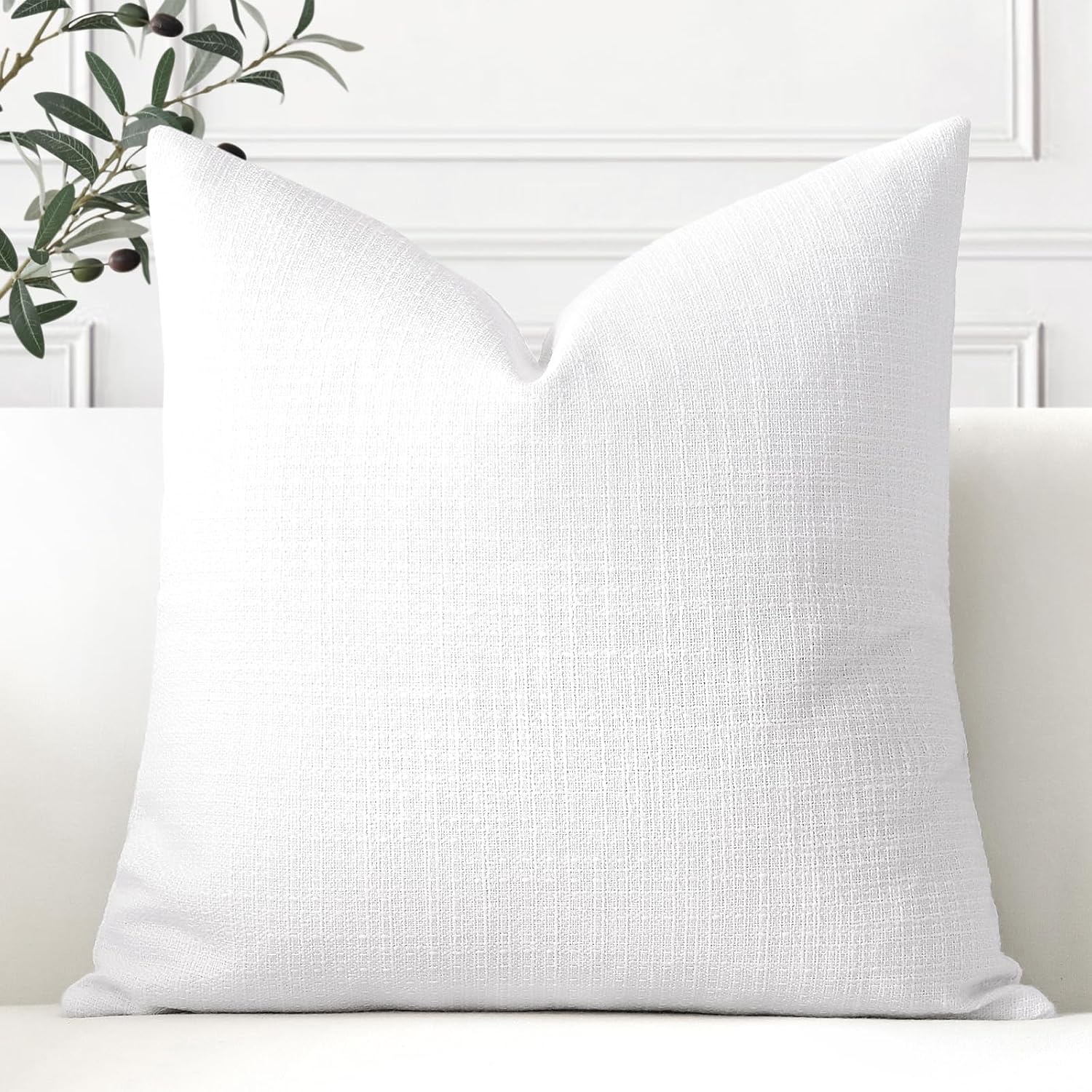 Amazon.com: OTOSTAR Linen Throw Pillow Cover Set of 1 Decorative Square ...