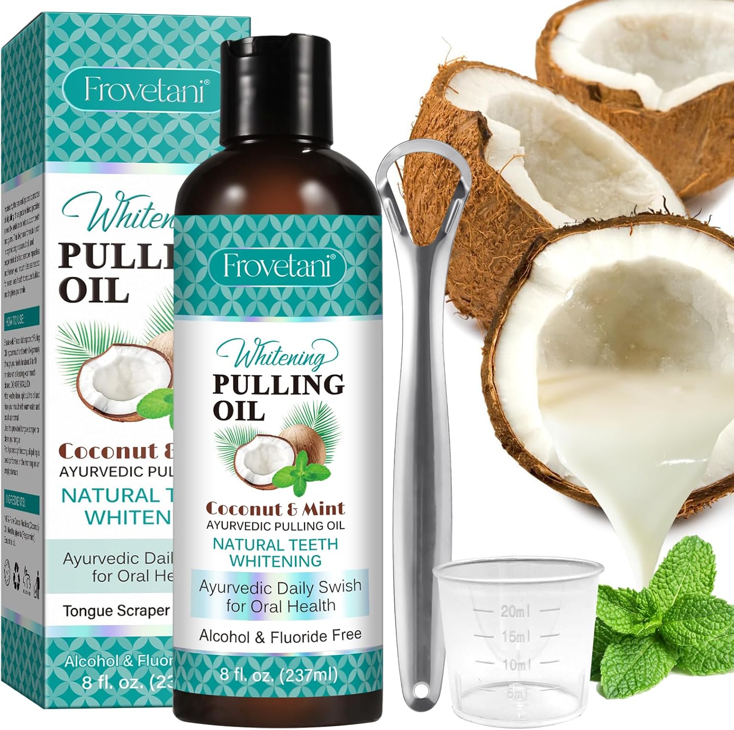 Aceite de coco para blanquear los dientes, enjuague bucal con aceite ...