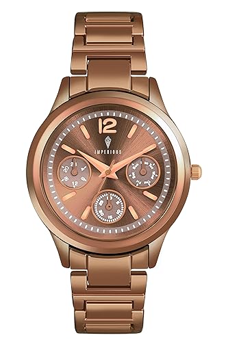 IMPERIOUS Wrist Watches for Women - Golden Brown, Stainless Steel ...
