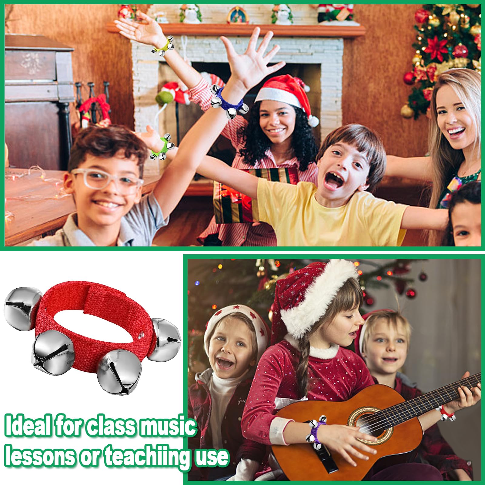 Snapklik.com : 24Pack Band Wrist Bells 8 Colors Jingle Bell Percussion ...