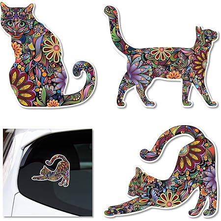 Amazon.com: Cat With Words Sticker Vinyl Waterproof Sticker Decal Car ...